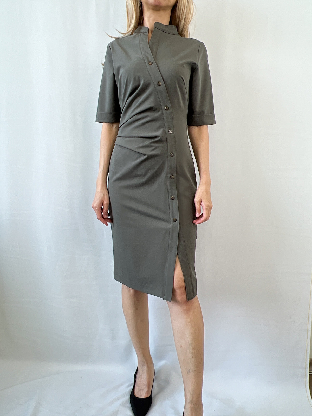 Beta Fitted Shirt Dress in Olive – LVER INTERNATIONAL
